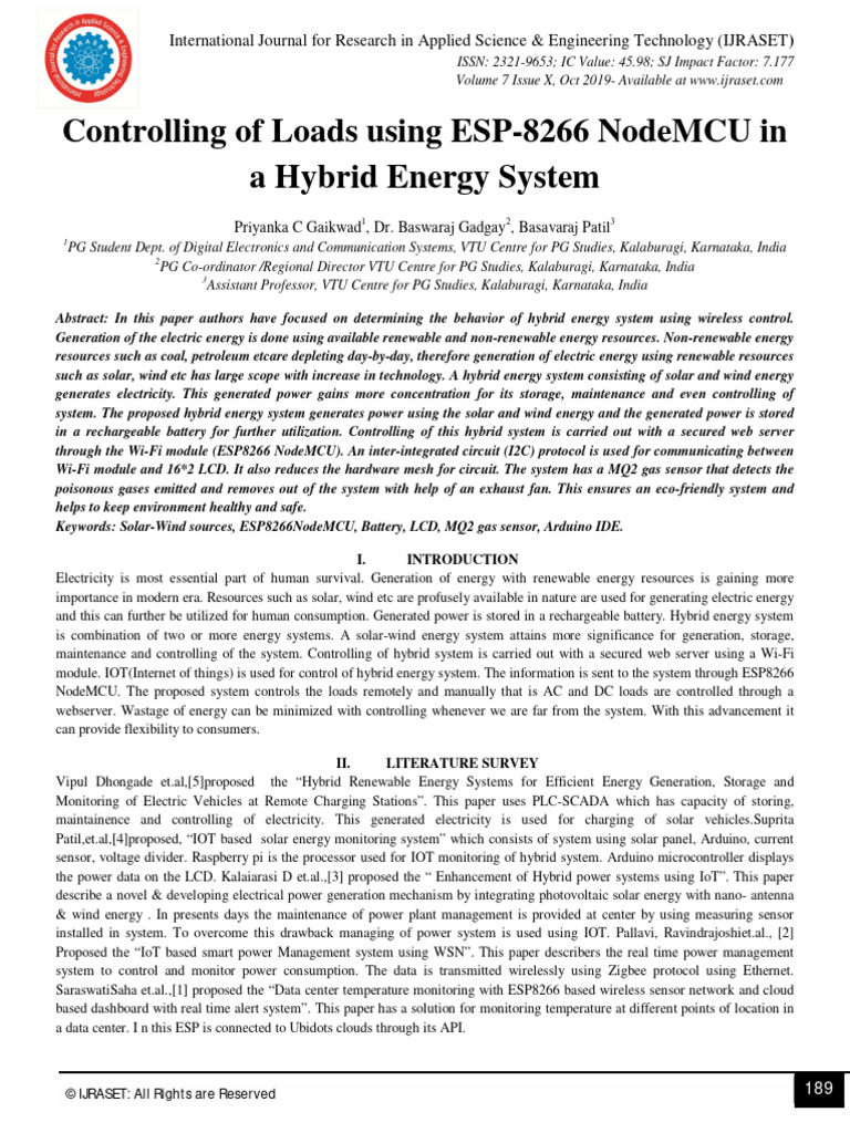 Controlling of Loads Using ESP 8266 Node | PDF | Internet Of Things | Wireless Sensor Network