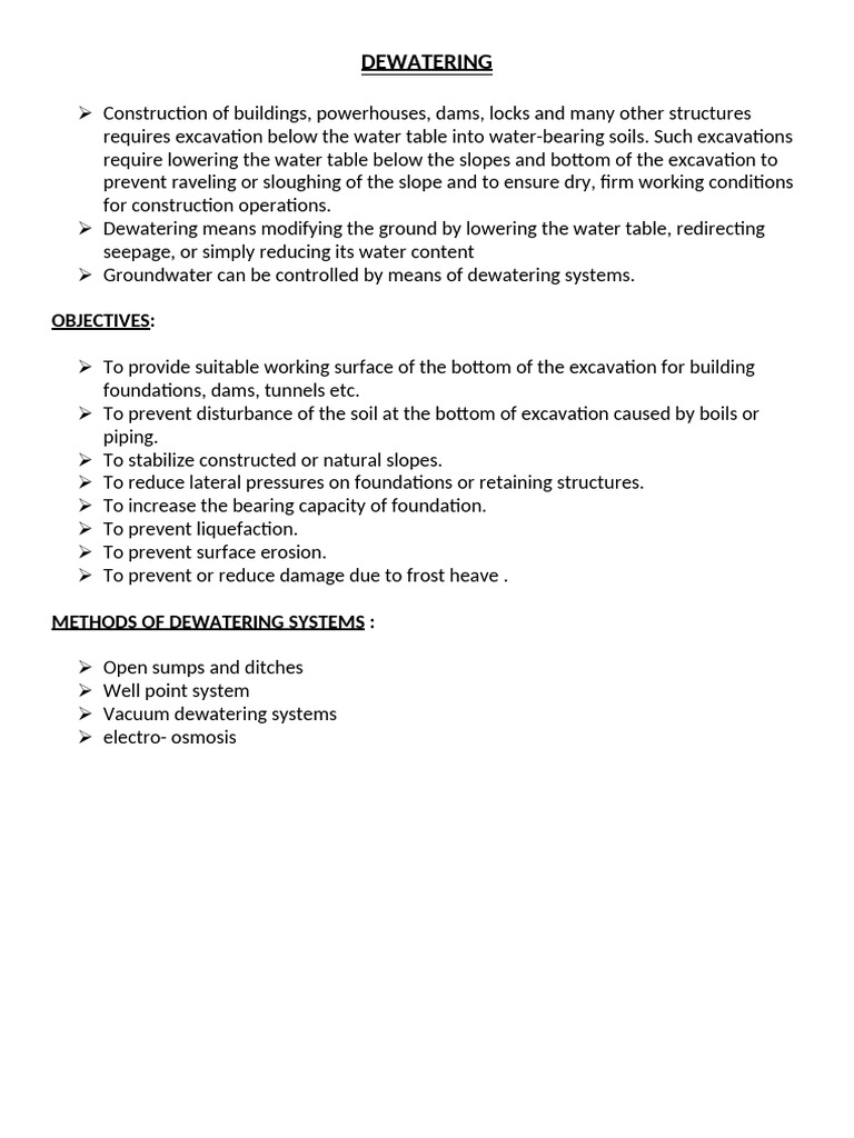 Dewatering Methods | PDF | Cathode | Anode