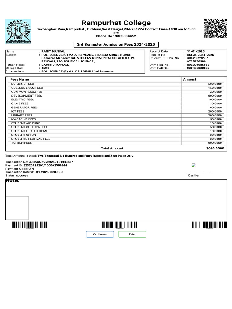 Cash Receipt | PDF | Banking Technology | Services (Economics)
