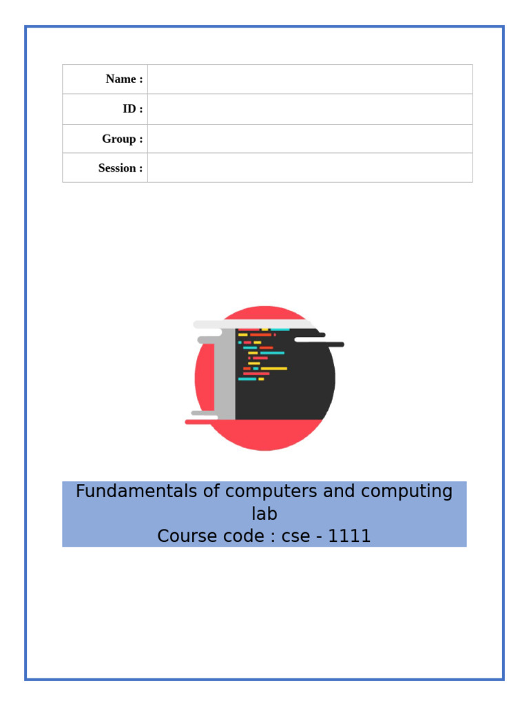 Computer Fundamentals Lab CSE-1111 | PDF