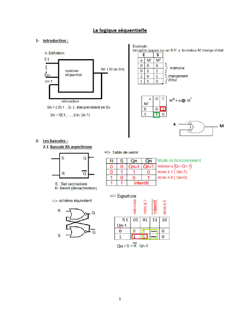 Logique séquentielle et bascules | PDF | Données informatiques ...