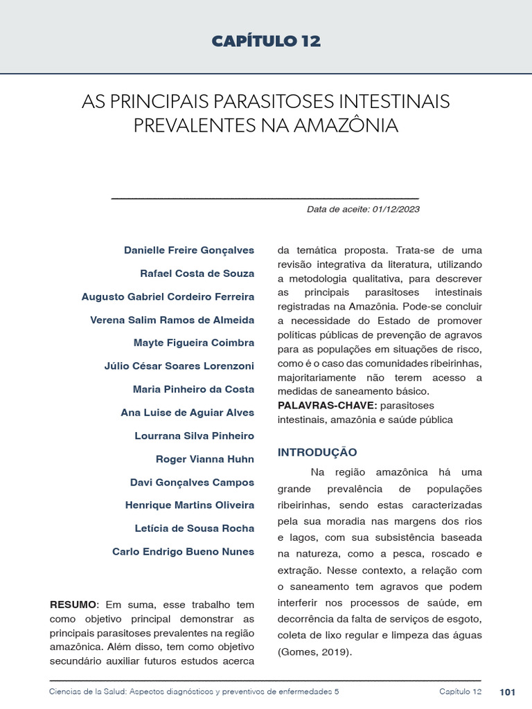 As Principais Parasitoses Intestinais Prevalentes Na Amazonia | PDF ...