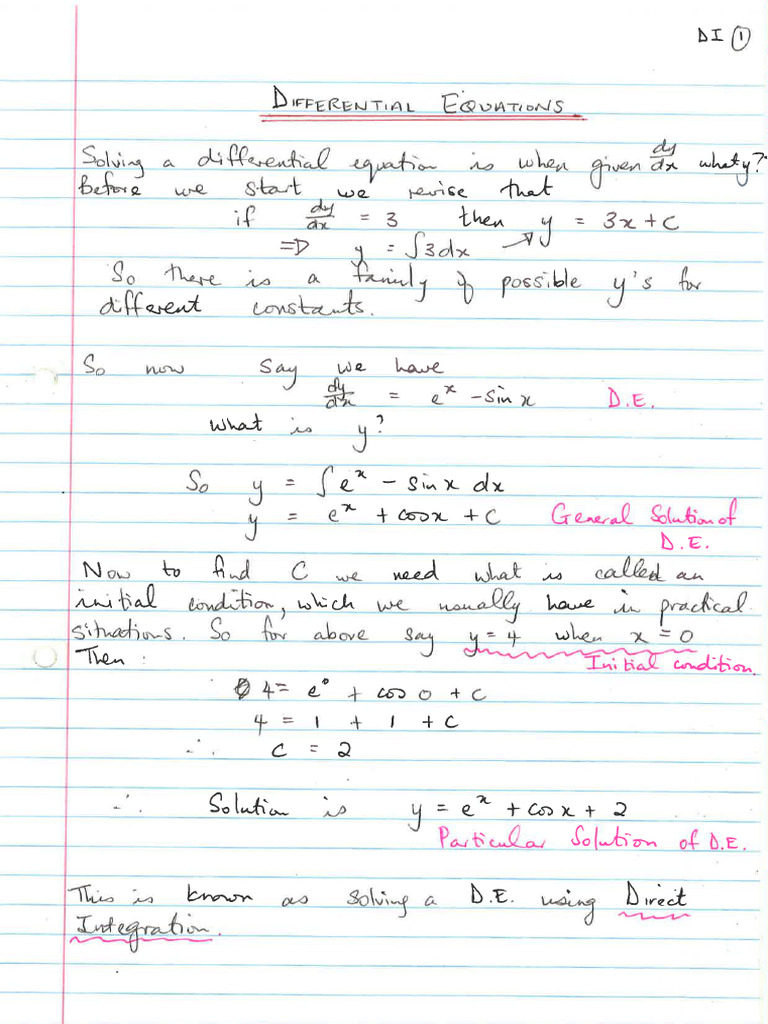 1 - 1 - Diff Equations - Intro | PDF