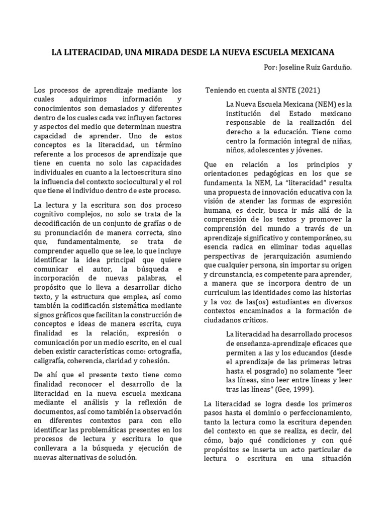 Las Practicas de Literacidad en La Escuela Primaria | PDF | Aprendizaje ...