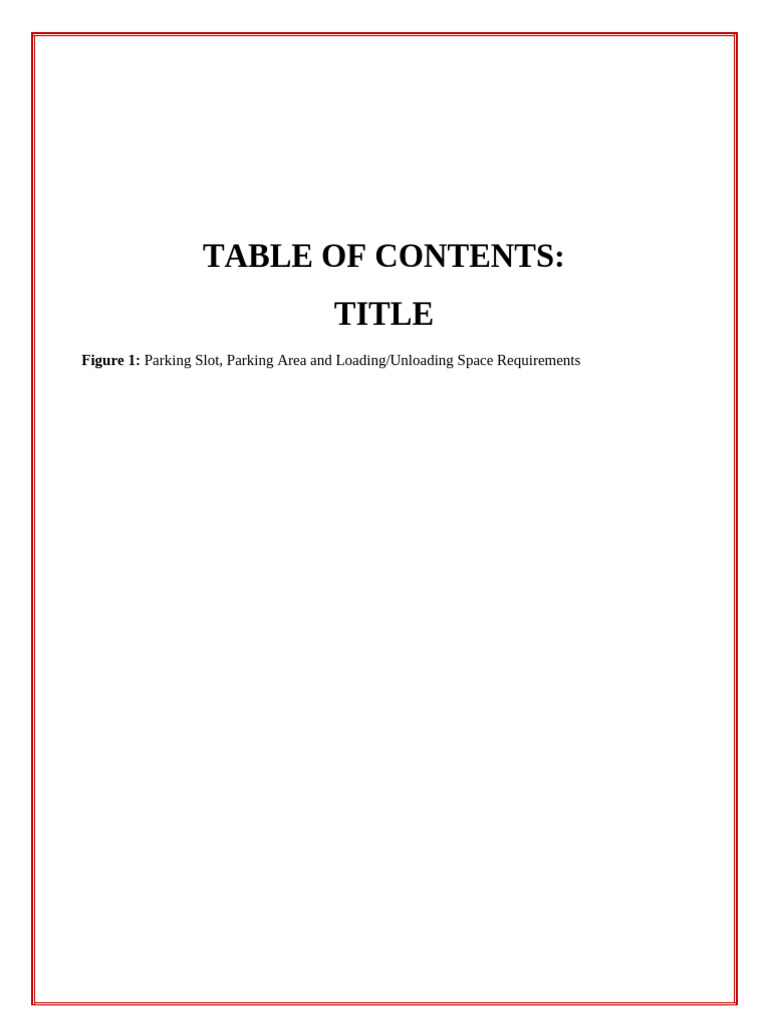 "Parking Slot/Area, Loading/Unloading Space Requirements" | PDF ...