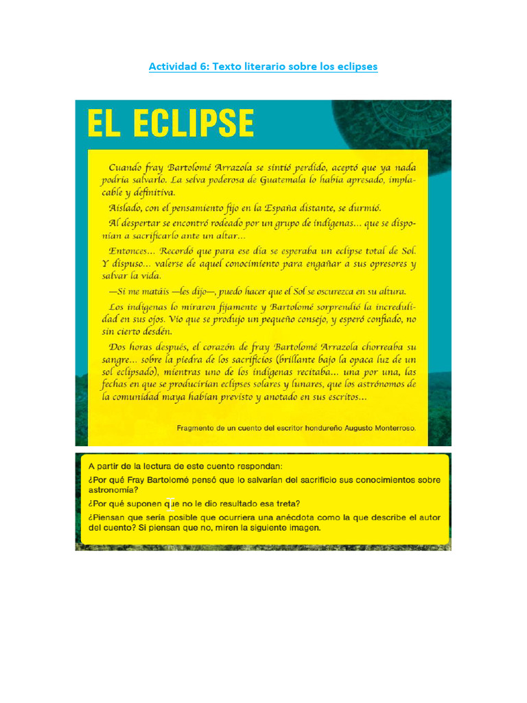 Eclipses Actividad 6 | PDF