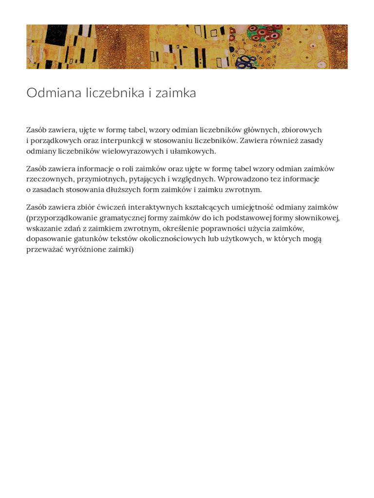 Odmiana Liczebnika I Zaimka | PDF