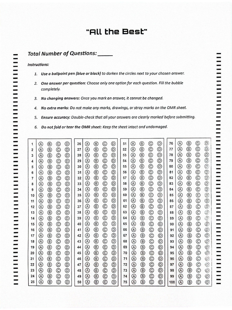 OMR Sheet | PDF