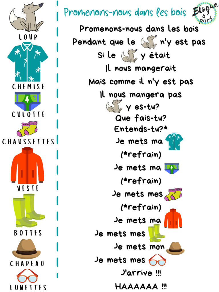 Comptine "Promenons-nous dans les bois" | PDF