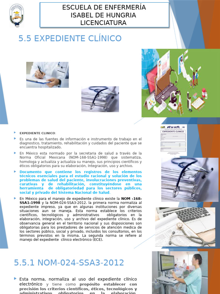 5.5 Expediente Clinico | PDF | Cuidado de la salud | Seguridad del paciente