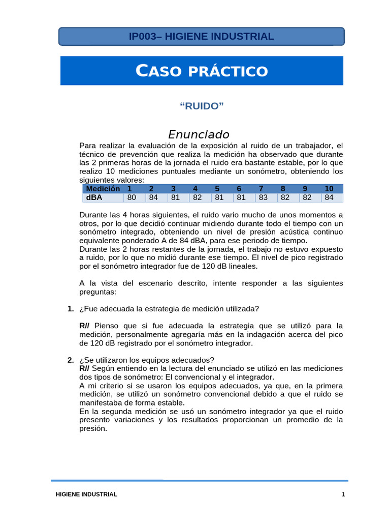 Caso Practico Ip003 | PDF | ruido | Decibel