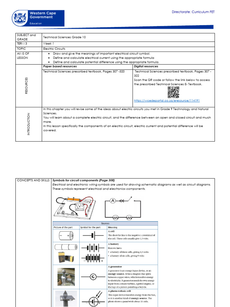 Electric Circuits: Grade 10 Technical Science | PDF | Voltage ...