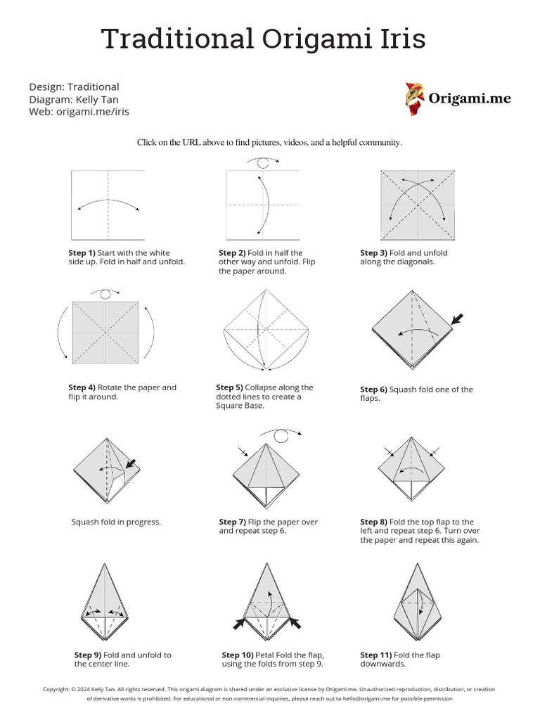 Traditional Origami Iris | PDF | Origami | Copyright Law