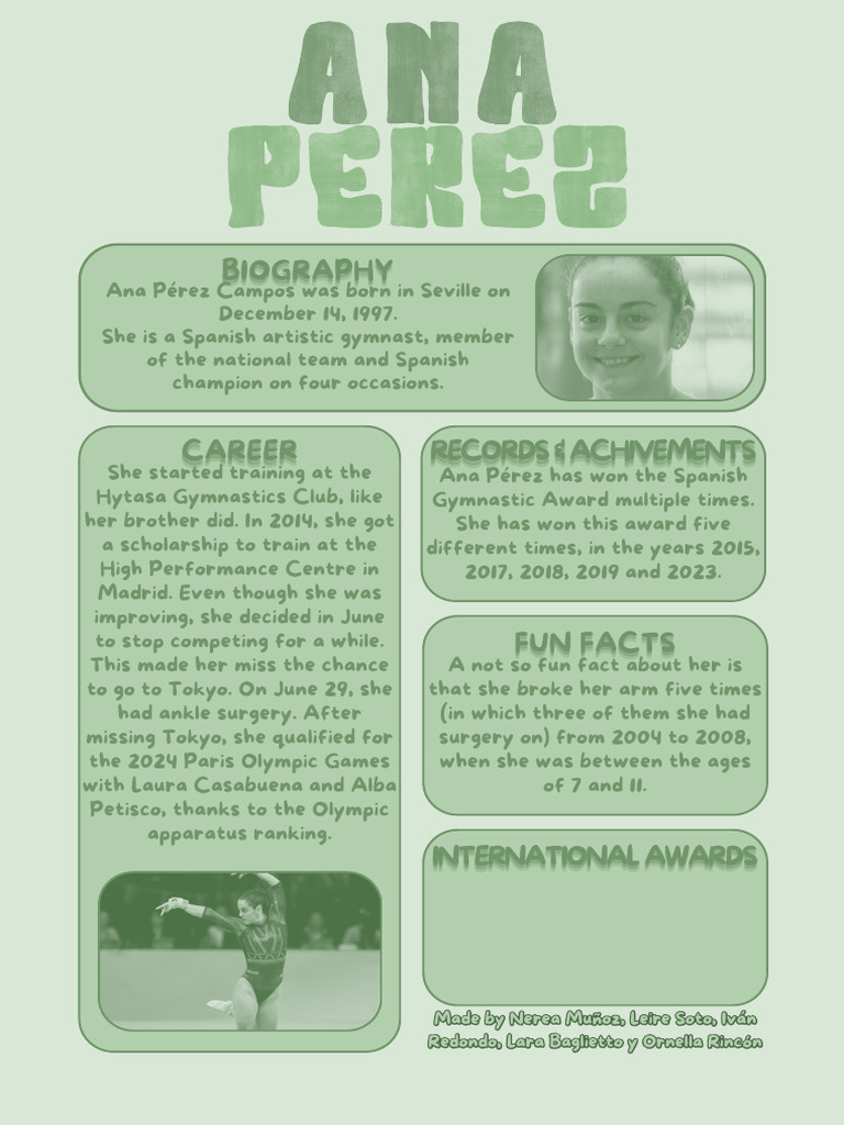Ana Pérez Campos: Olympic Gymnast Profile | PDF