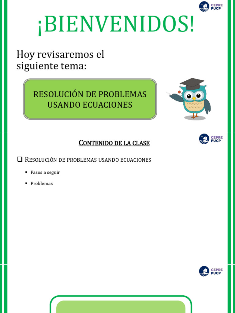 CC - PPT - Resolucion de Problemas Usando Ecuaciones | PDF | Ecuaciones