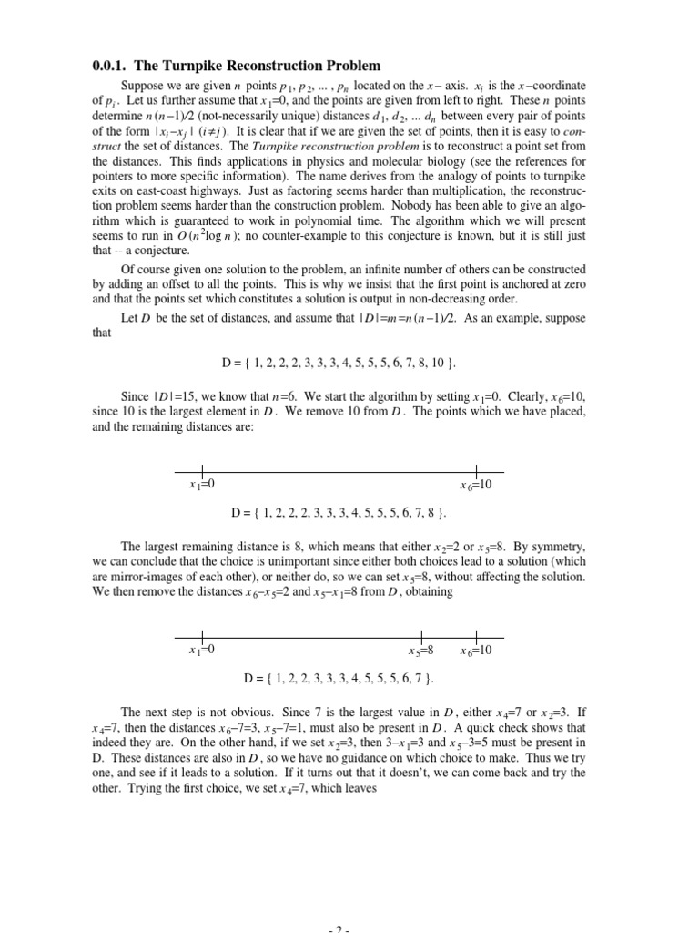 0.0.1. The Turnpike Reconstruction Problem | PDF | Theoretical Computer ...