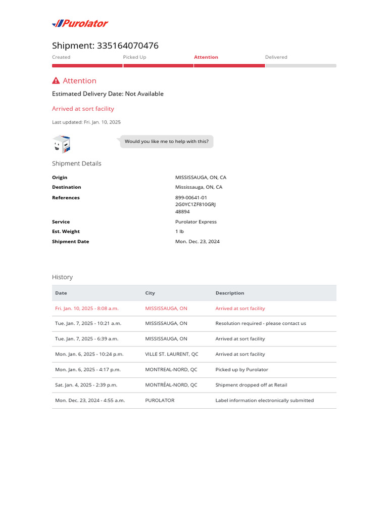 Track A Package or Shipment - Purolator | PDF