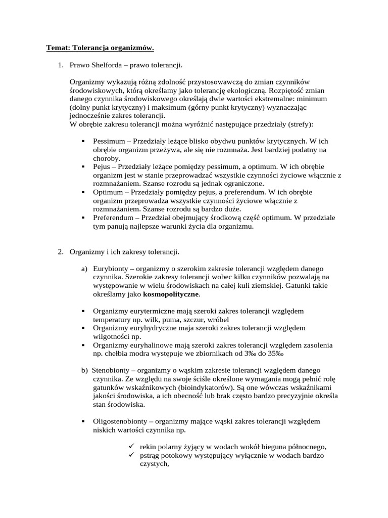 2 Tolerancja-Organizmów | PDF