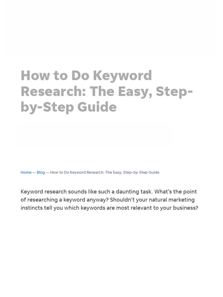 Keyword Research for Marketers | PDF | Search Engine Optimization ...