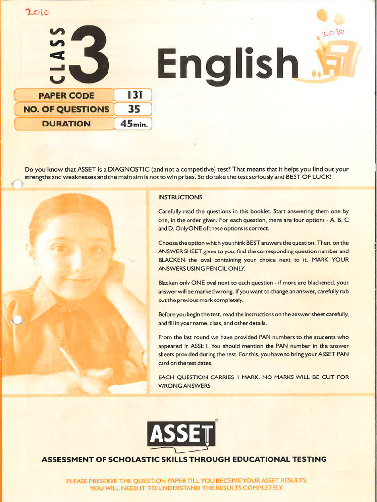 Asset Sample III Grade3 Eng2010 | PDF