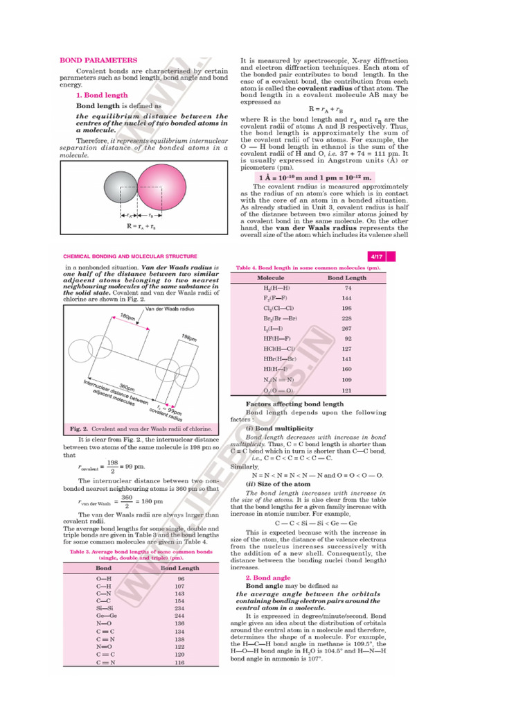 Chemical Bonding - notes | PDF
