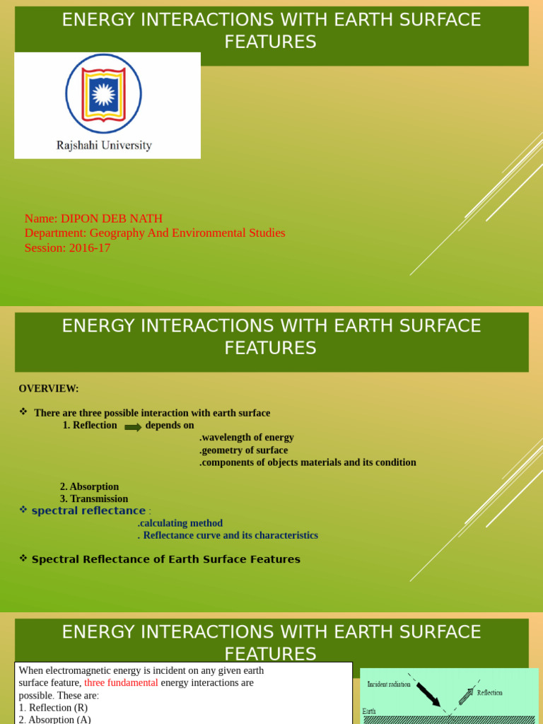 Energy Interaction - G3 - P1 | PDF | Infrared | Reflectance