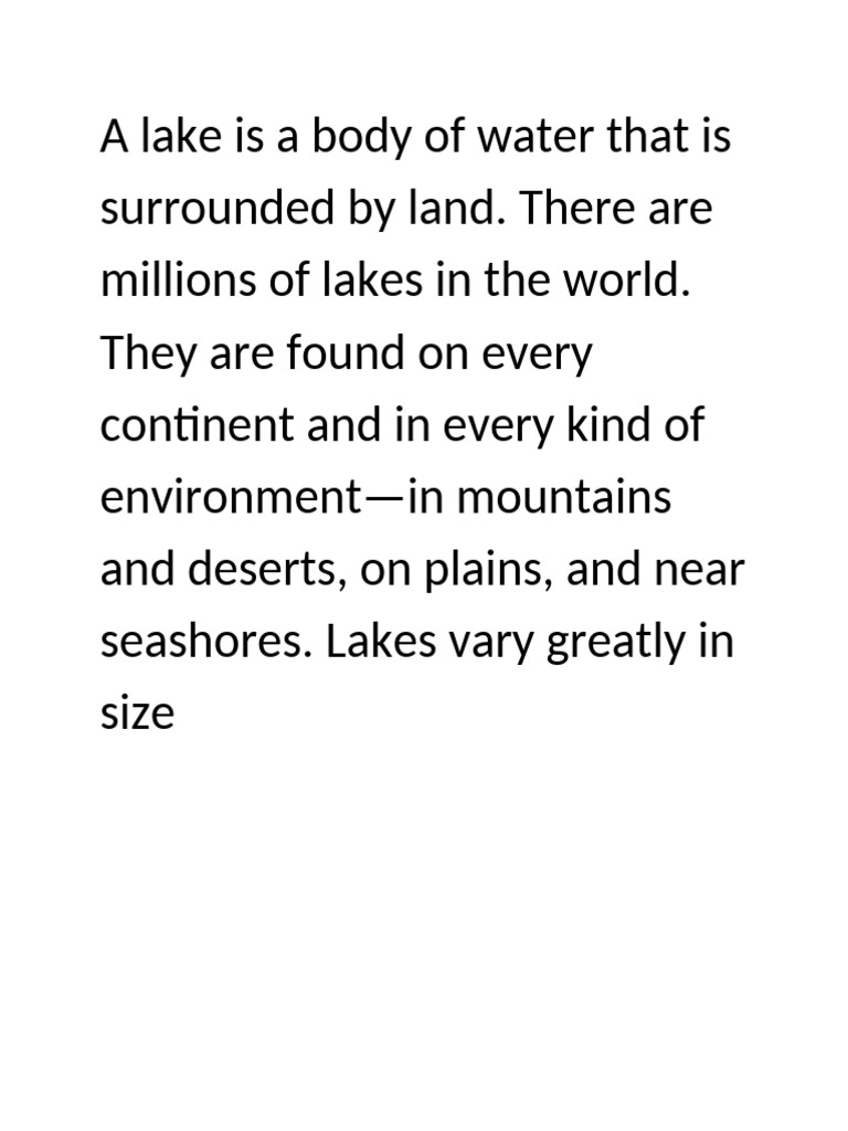 Understanding Lakes as Landforms | PDF