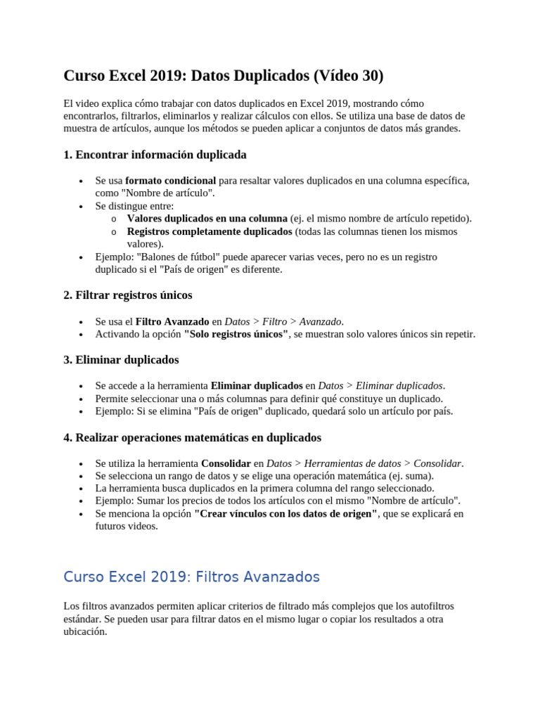 Excel | PDF | Microsoft Excel | Bases de datos
