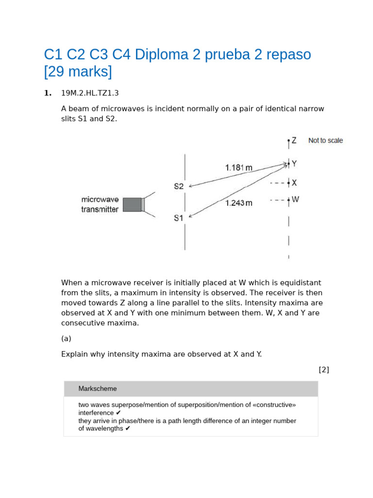 Parcial C1 C2 C3 C4 DP2 Prueba 2 MS | PDF | Wavelength | Waves