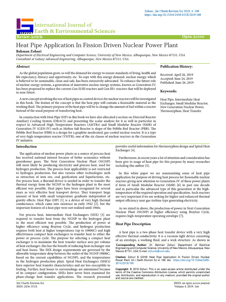 Heat Pipe Application in Fission Driven | PDF | Heat Exchanger | Heat