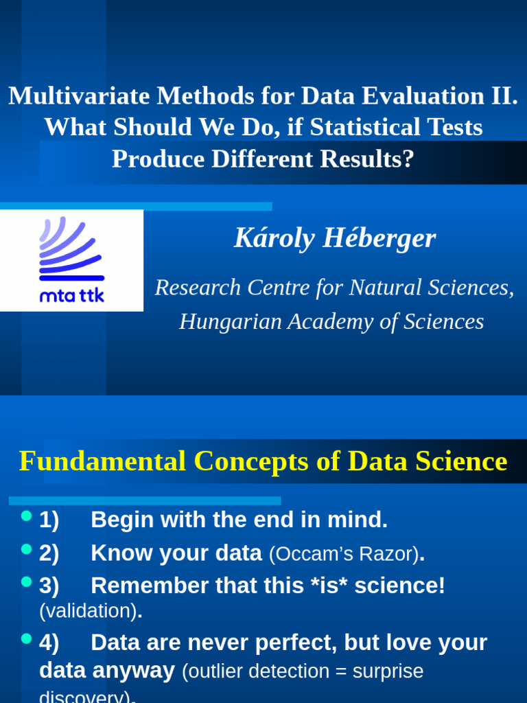 Multivariate Data Evaluation Techniques | PDF | Statistics ...