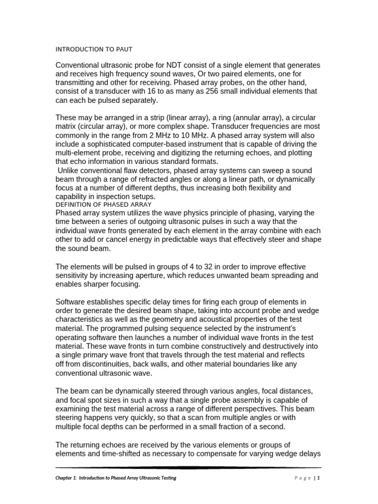 PAUT Defenition | PDF | Waves | Ultrasound