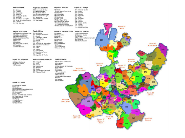 Mapa de Jalisco Con Nombres | PDF