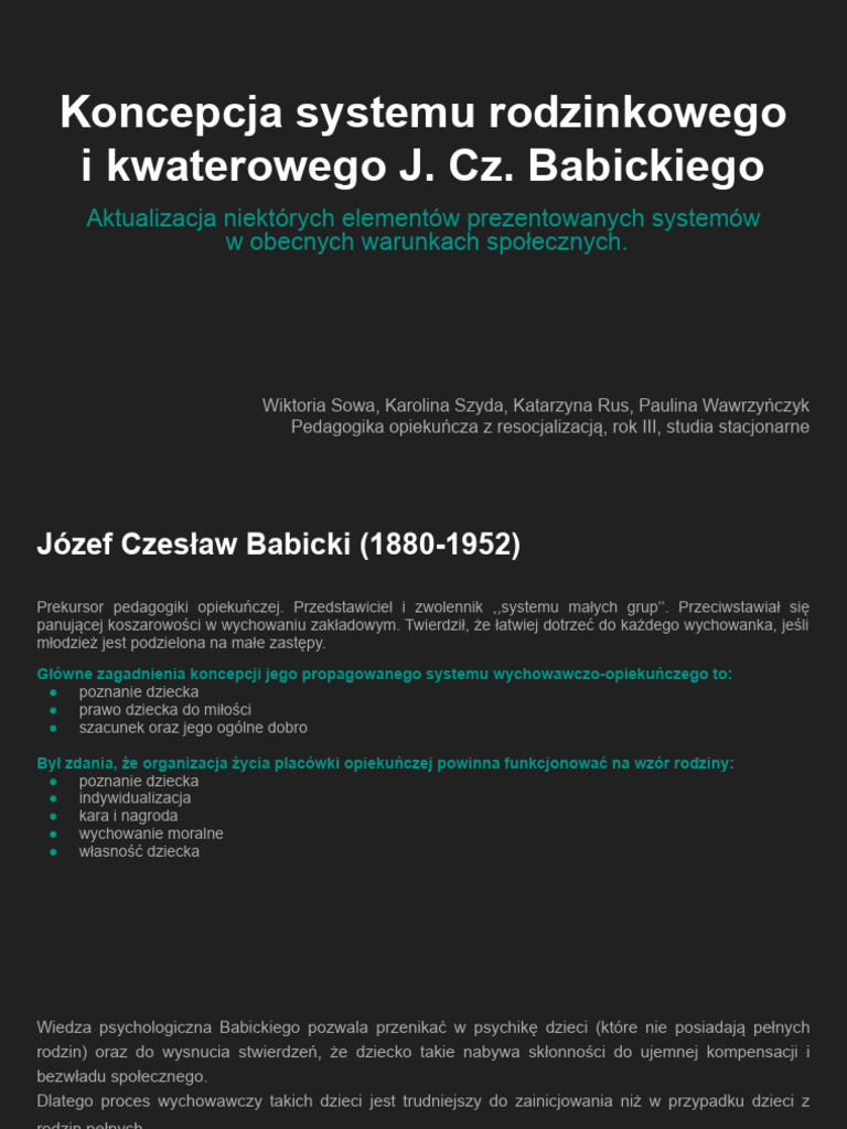 Koncepcja Systemu Rodzinkowego | PDF