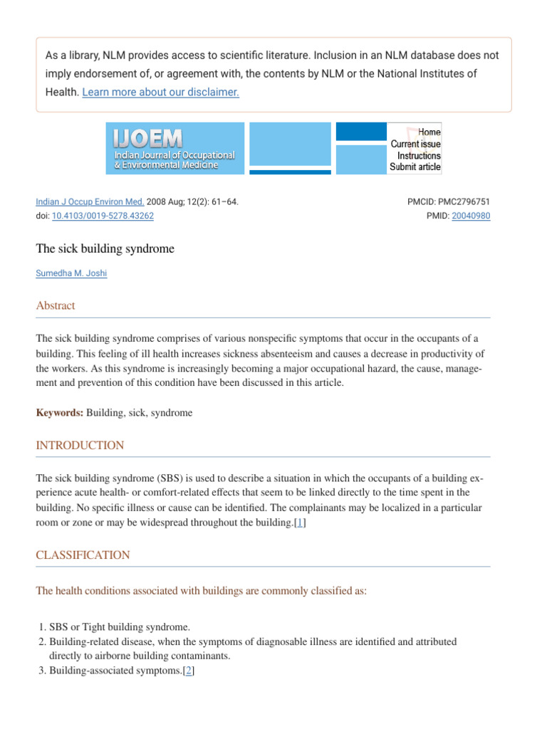 Understanding Sick Building Syndrome | PDF | Ventilation (Architecture)
