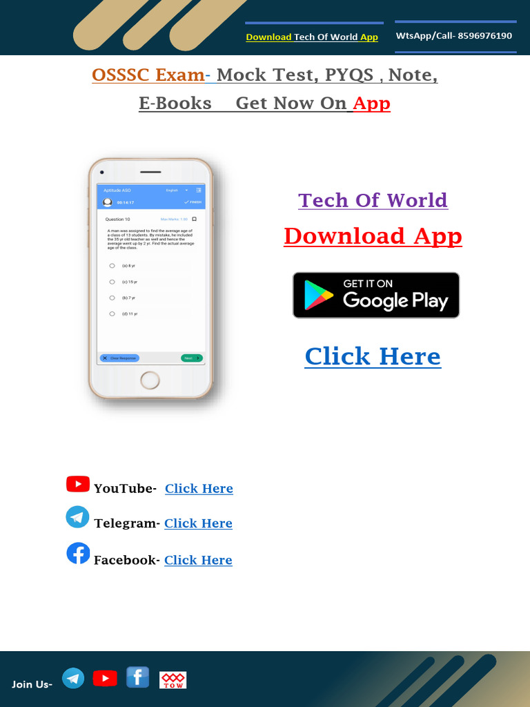 OSSSC JC Computer Questions 2017 by Techofworld - in | PDF