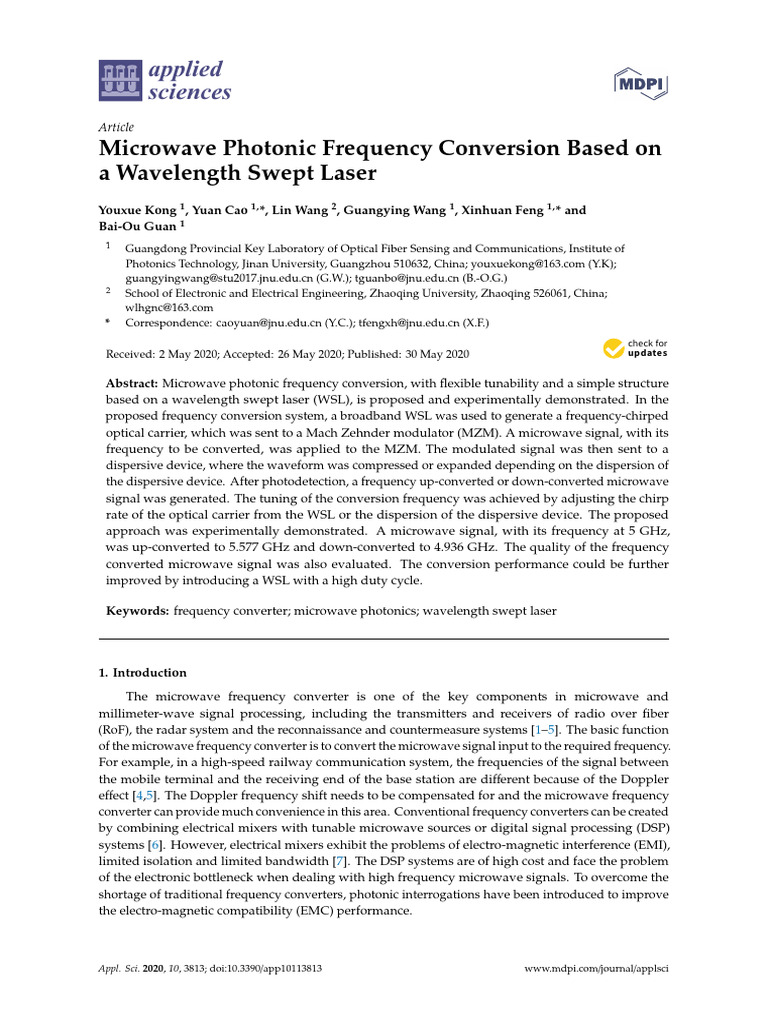 applsci-10-03813-v2 | PDF | Dispersion (Optics) | Microwave