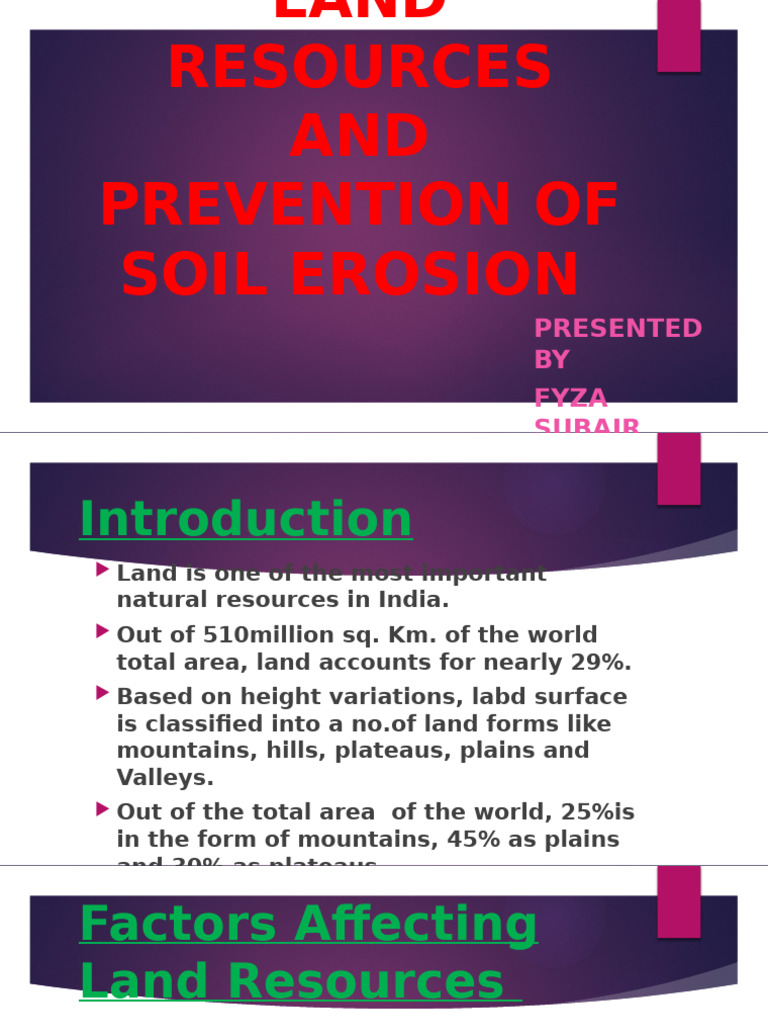 Land Resources | PDF | Erosion | Soil