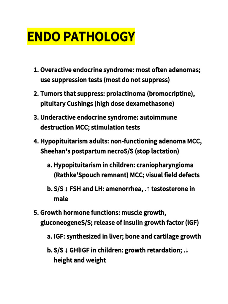 ENDO PATHOLOGY Points by 109 | PDF | Endocrine System | Endocrinology