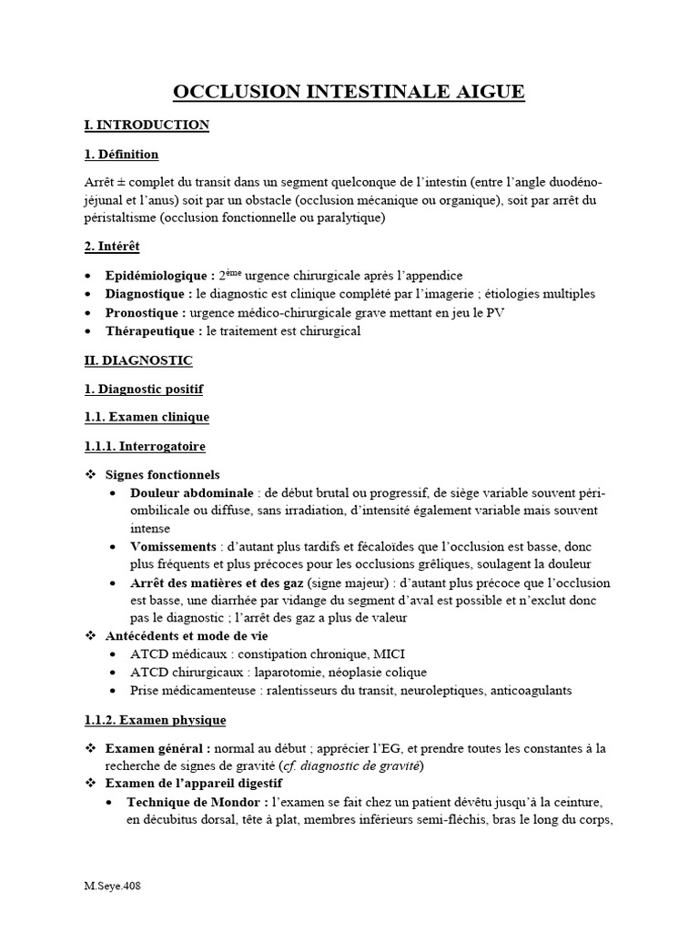 c1 D Occlusion Intestinale Aigue | PDF | Maladies digestives | Maladies ...