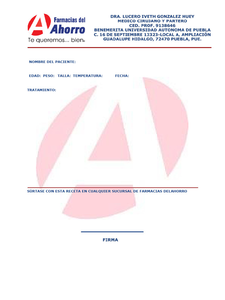 Receta Farmacias Del Ahorro | PDF