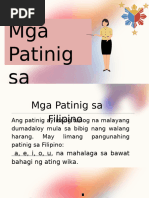 Q1 Filipino 2 Katinig at Patinig | PDF