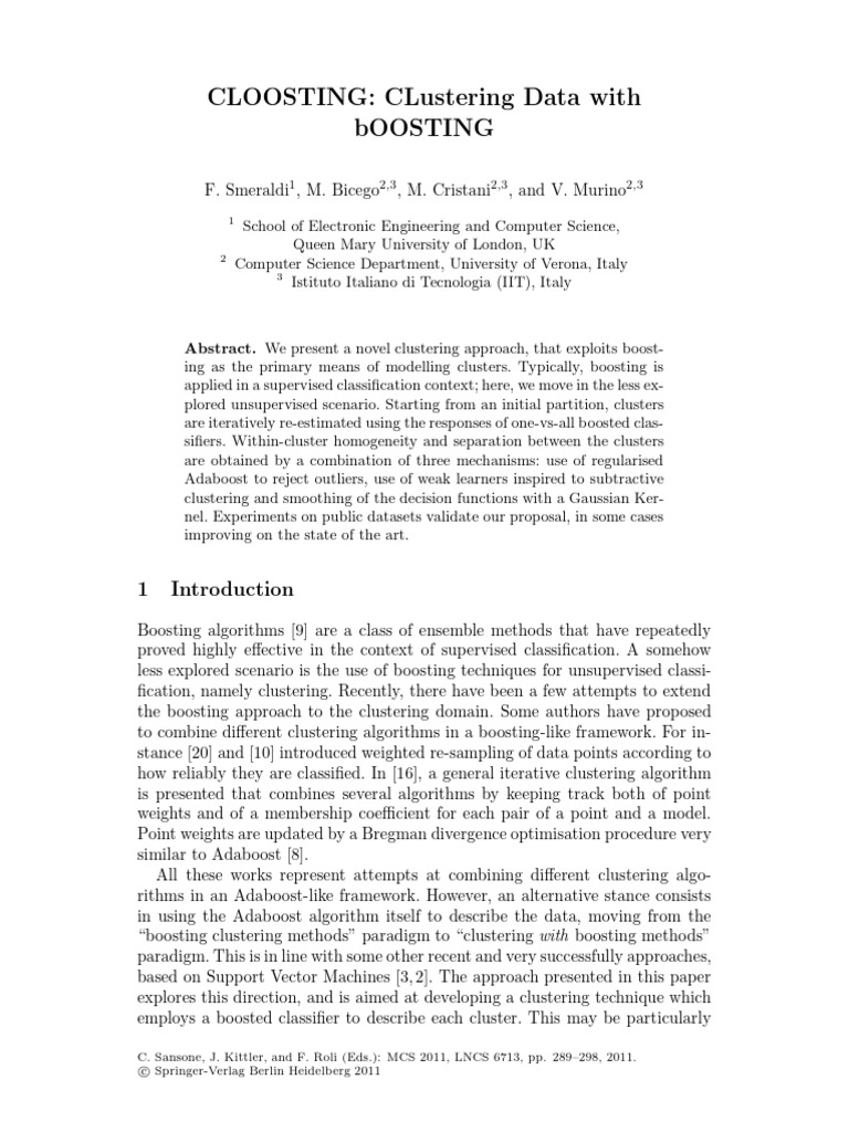 2011 CLOOSTING - CLustering Data With bOOSTING | PDF | Cluster Analysis | Data Analysis