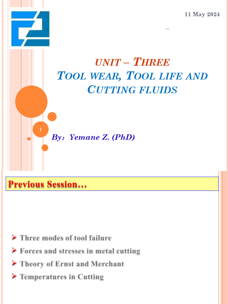 3. Unit Three Tool wear, Tool life and Cutting fluids 2016 | PDF | Wear ...