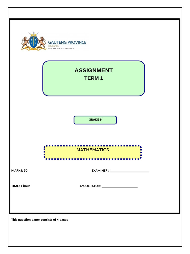 Assignment + Memo | PDF | Square Root | Numbers