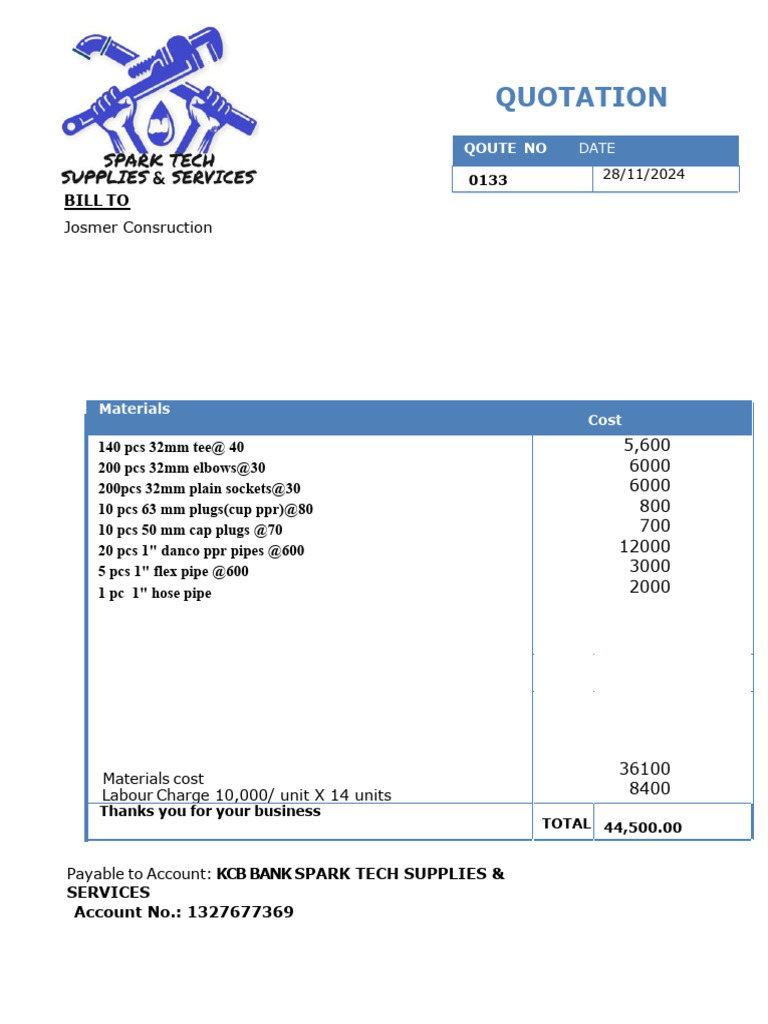 Quotation: Bill To | PDF