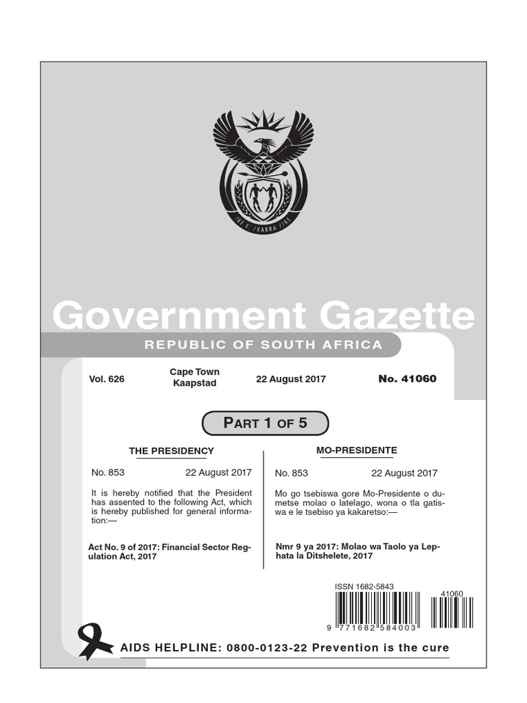 FSRA Financial Sector Regulation Act 9 of 2017 ENG | PDF | License ...