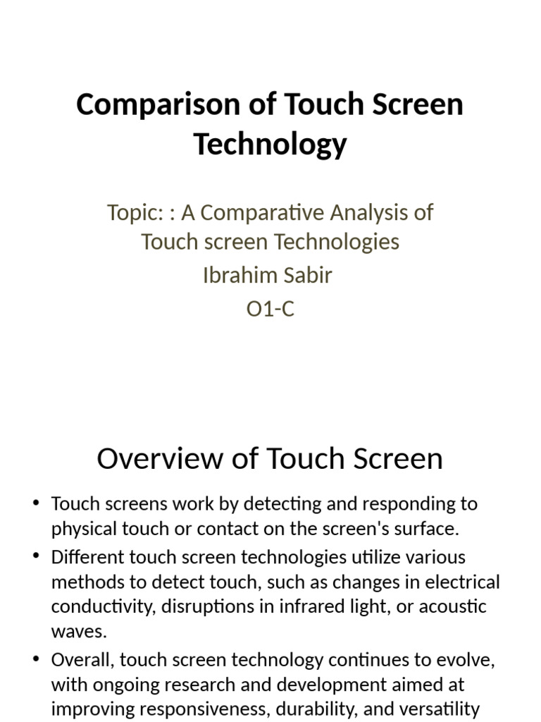 Comparison of Touch Screen Technology 2 | PDF | Touchscreen | Oled