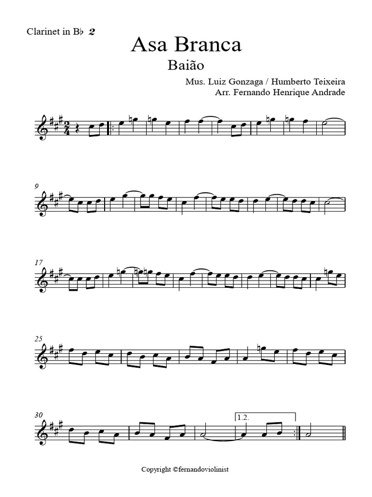 Clarinete II - Asa Branca | PDF