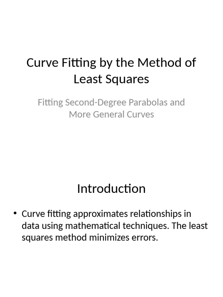 Least Squares Curve Fitting Techniques | PDF